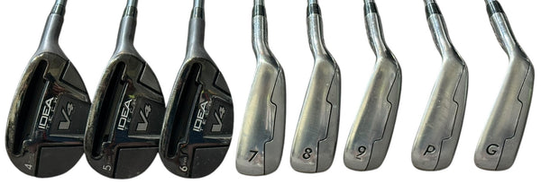 Adams Idea Tech V4 Hybrid Iron Set 4-GW +1/2" V4.0 R Flex Shafts Adams ...